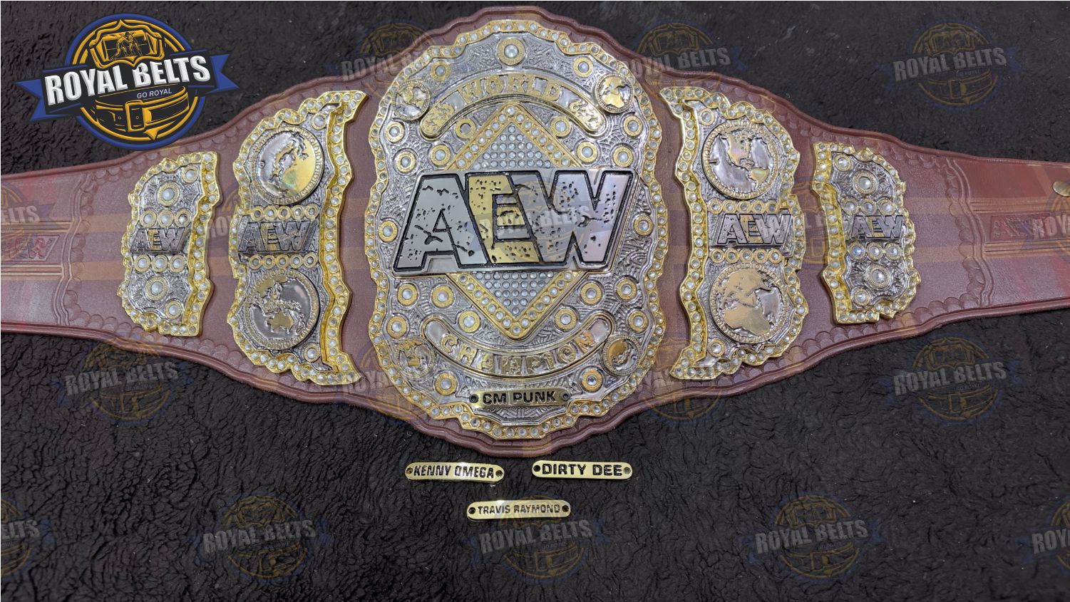 AEW World Wrestling Championship Title Tripple Stacked Belt Adult Size ...