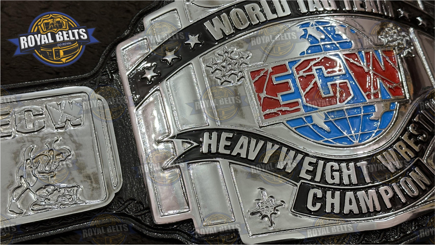 ECW World Tag Team Wrestling Championship Title Zinc Plated | Royal ...