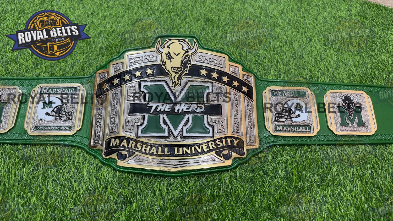 The Hero Marshall University Custom Title Belt Zinc Plated | Royal ...