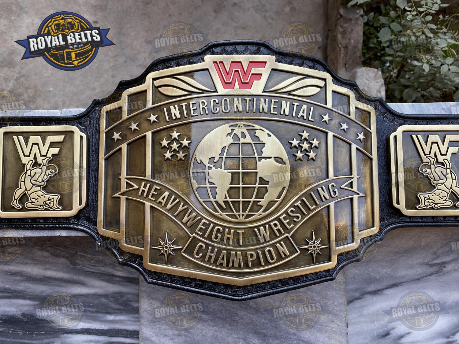 WWF Intercontinental Red Logo HD CNC Antique Plated Championship Title ...